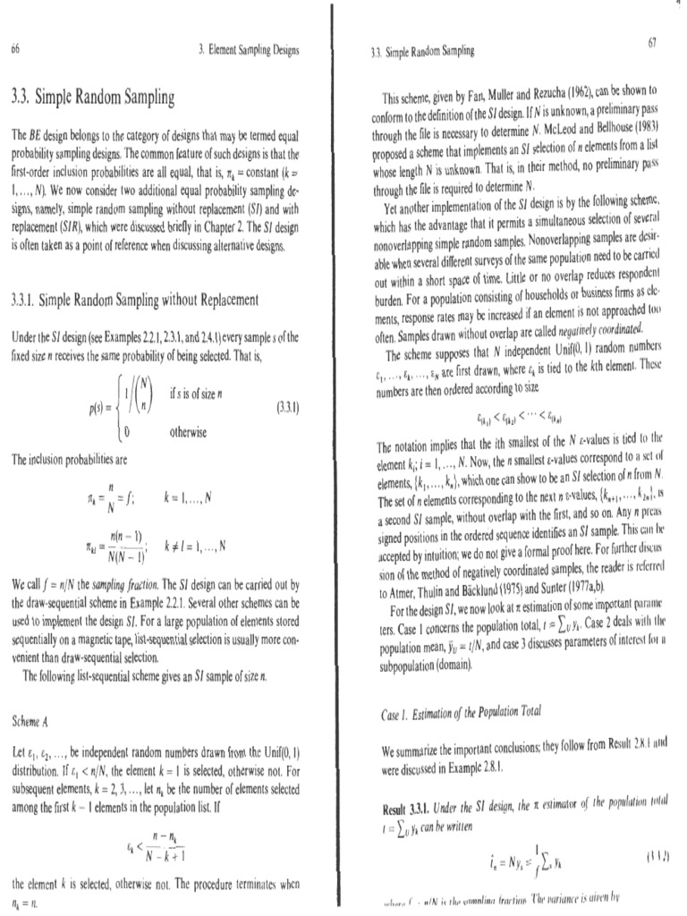 Simple Random Sample Sarndal | PDF | Sampling (Statistics) | Statistics