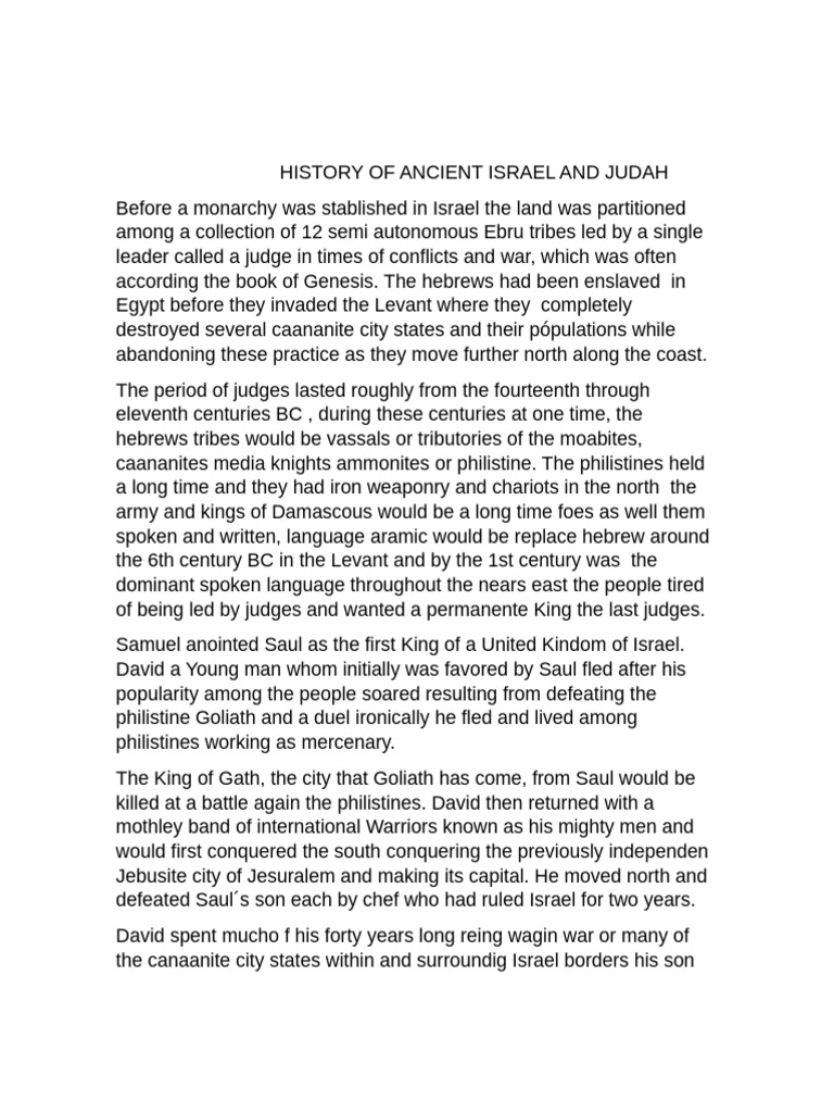 Ancient Israel and Judah History Overview | PDF | Kingdom Of Judah ...