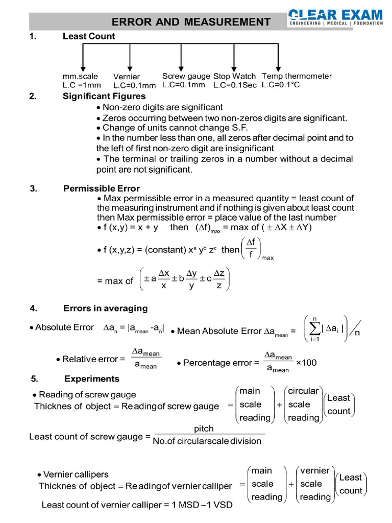 Error and Measurement | PDF