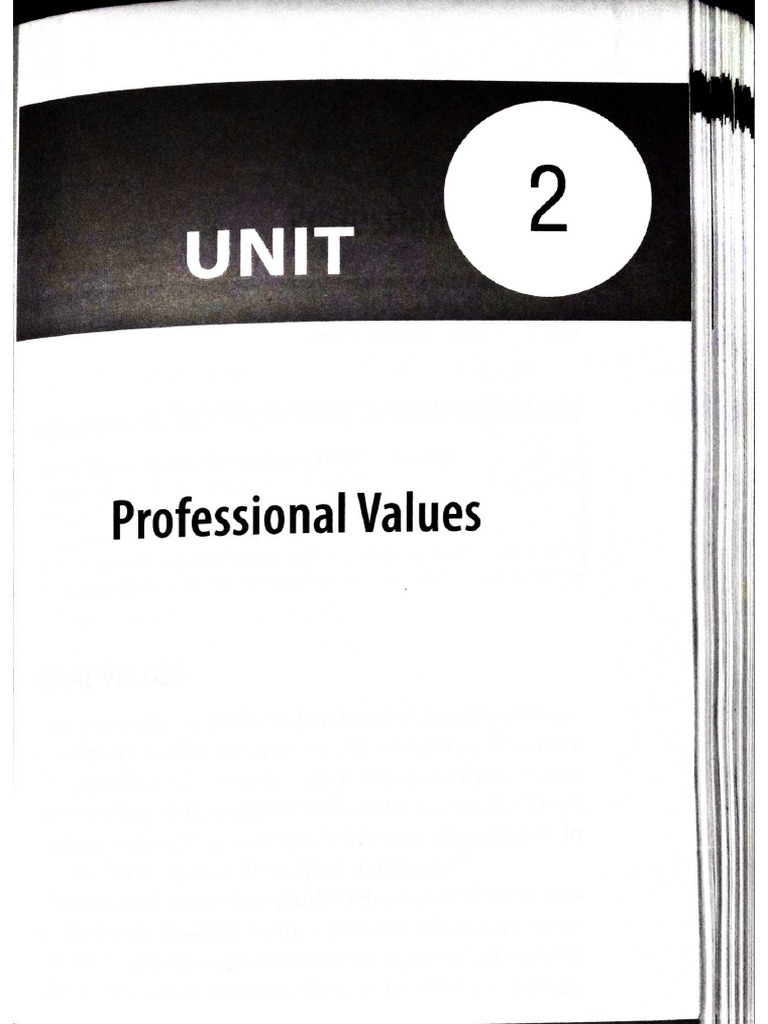 Unit 2 Professional Values | PDF