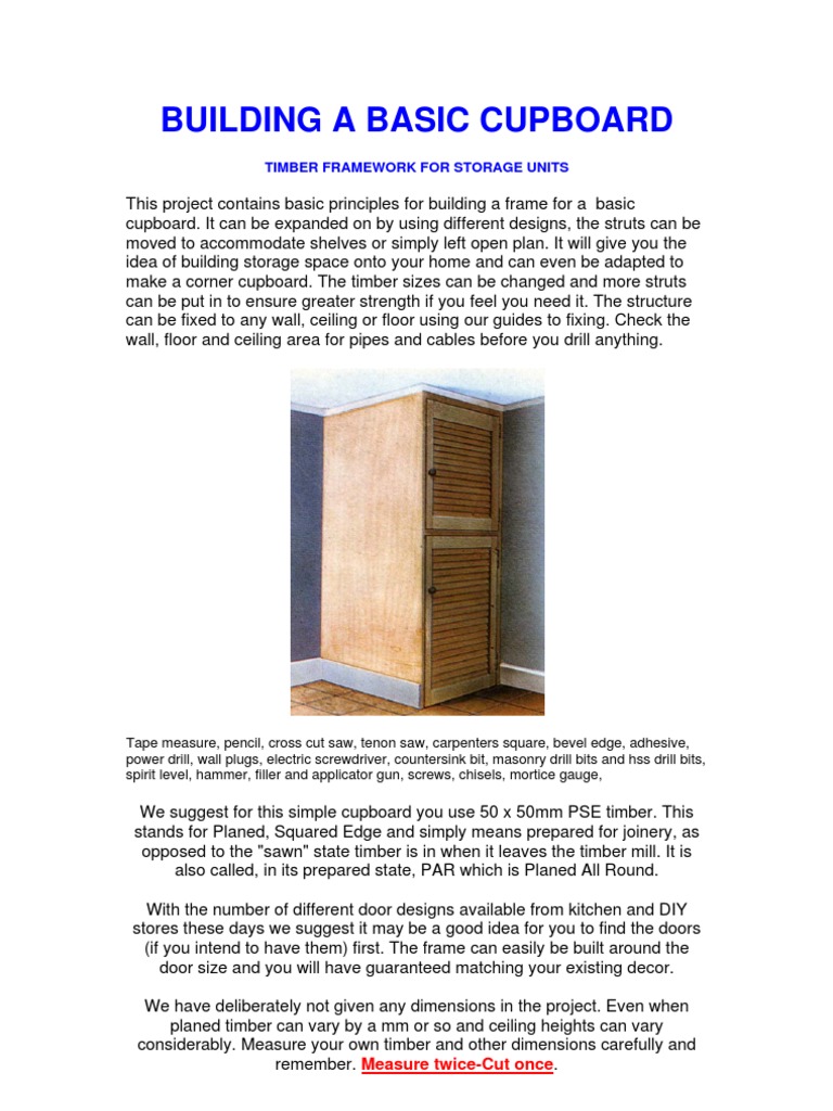 Building A Basic Cupboard | PDF