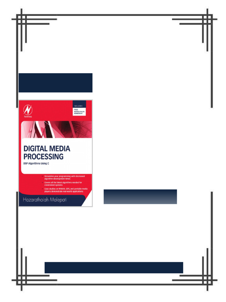 Digital Media Processing DSP Algorithms Using C 1st Edition by Hazarathaiah Malepati ISBN ...