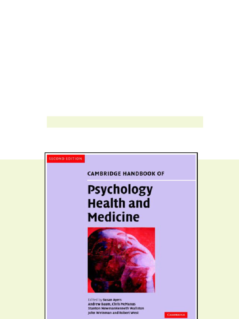 (Ebook) Cambridge handbook of psychology, health and medicine by Susan ...