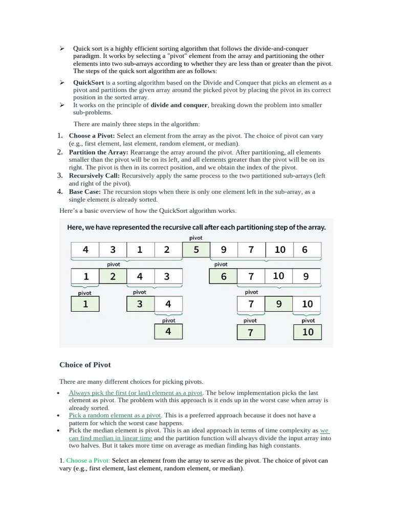 Quick Sort Algorithm Explained | PDF | Mathematical Logic | Algorithms ...