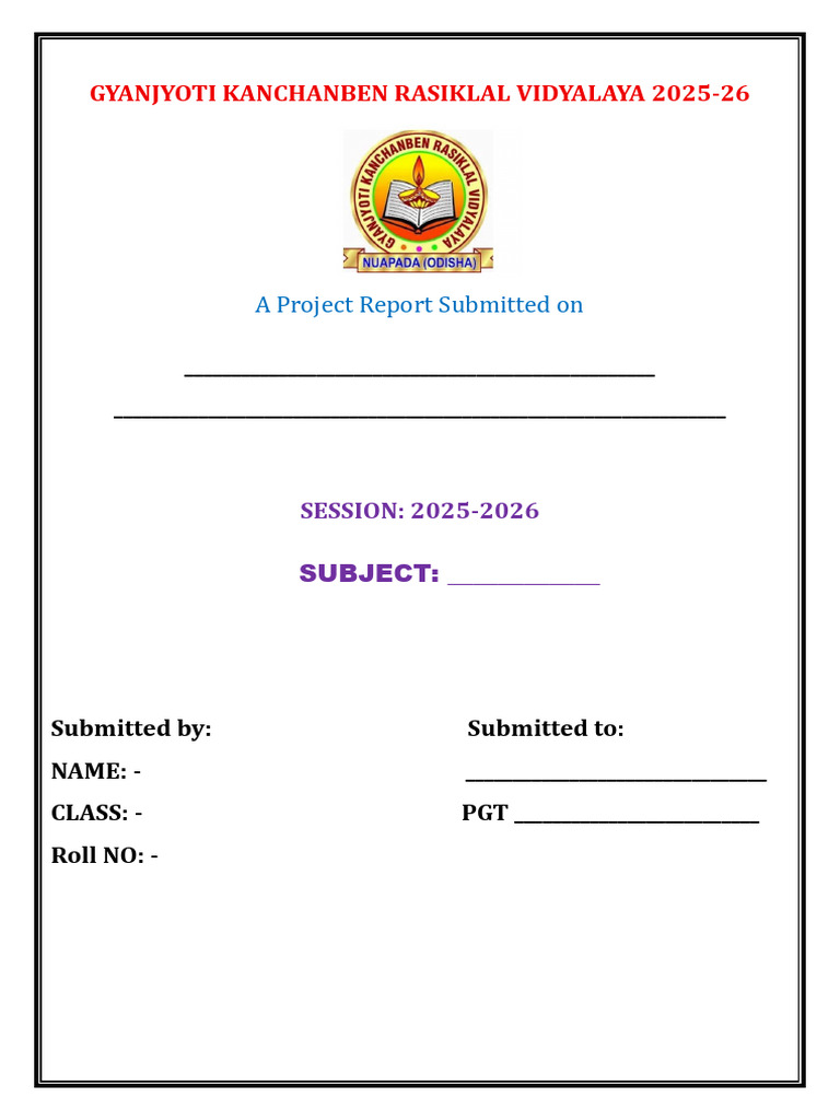 GYANJYOTI KANCHANBEN VIDYALAYA Report 2025-26 | PDF