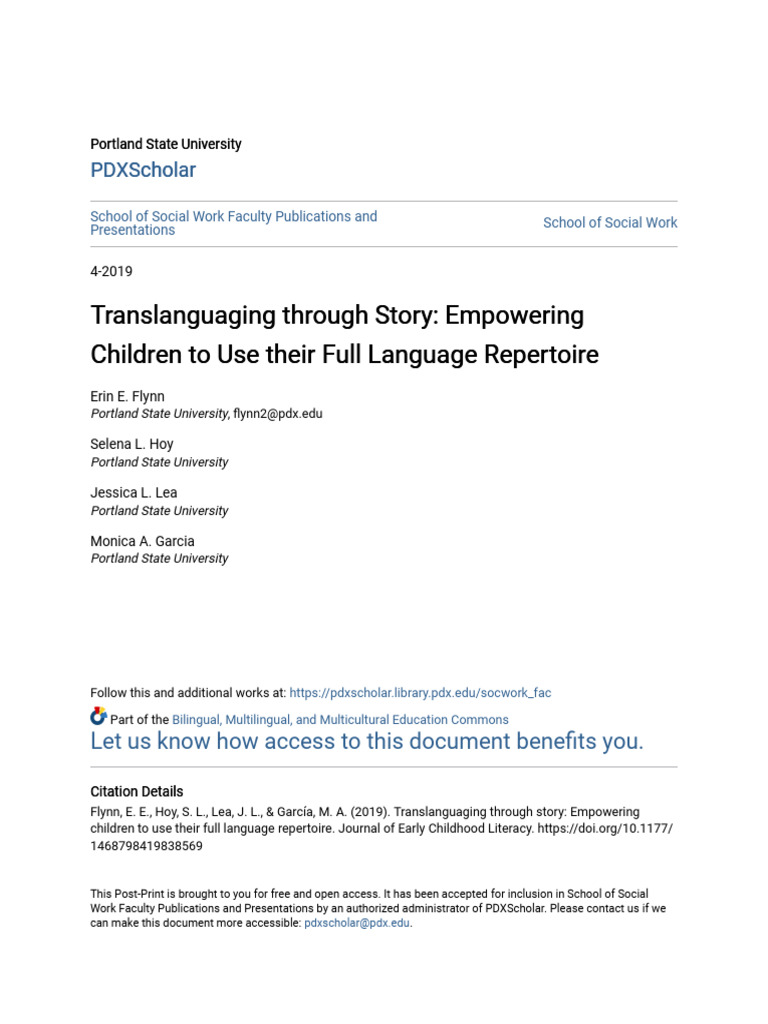 Translanguaging Through Story - Empowering Children To Use Their Full ...
