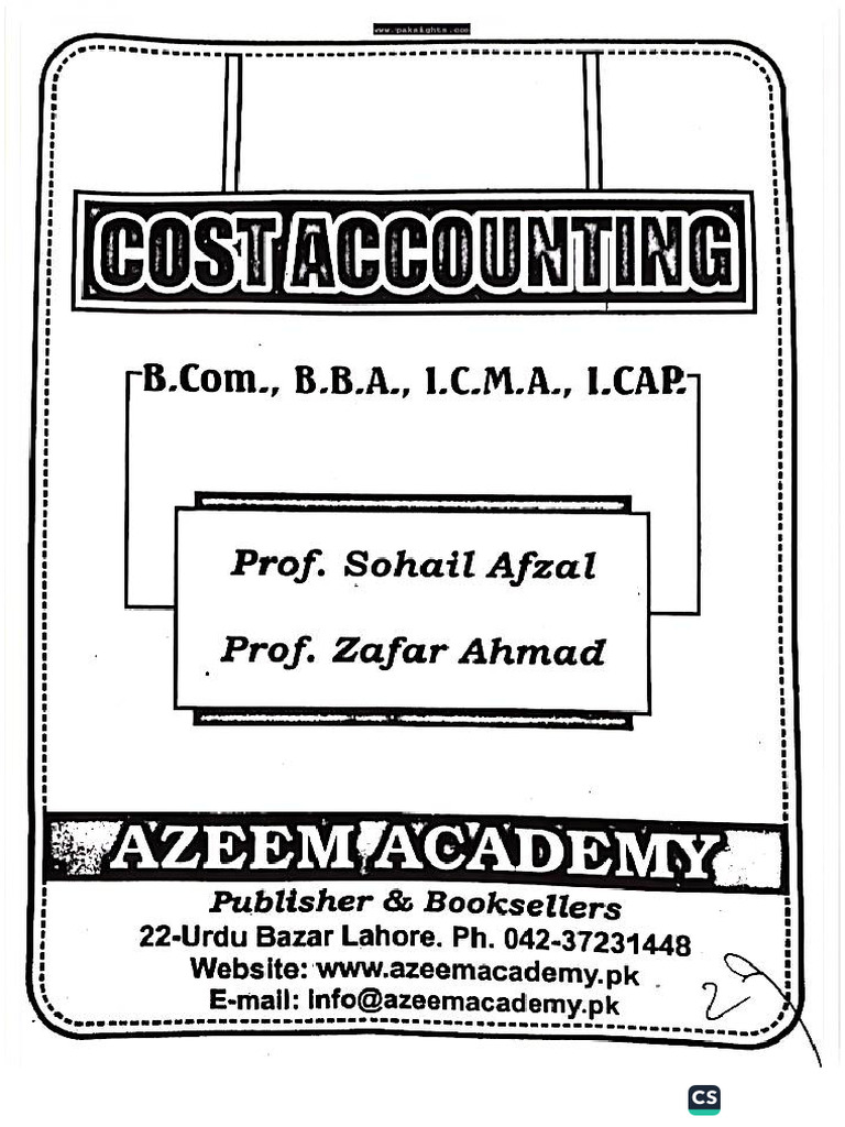 Cost Accounting Chapter 1 | PDF