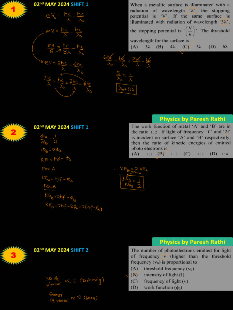 14 Dual Nature of Radiations & Matter (Pcm) Solved | PDF