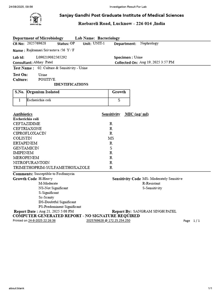 Investigation Result for Lab 64 | PDF