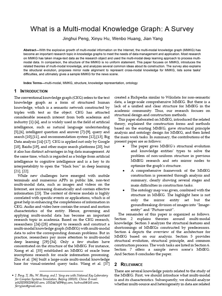 Multi-modal Knowledge Graph Survey | PDF | Knowledge | Information