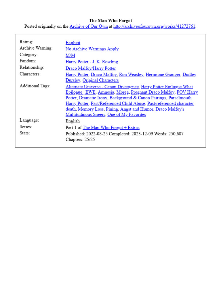 Harry Potter Amnesia: Draco's Dilemma | PDF | Harry Potter