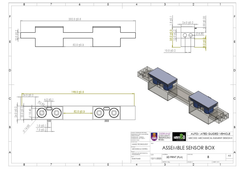 Drawing Assemble Sensor | PDF | Mechanical Engineering | Secondary ...