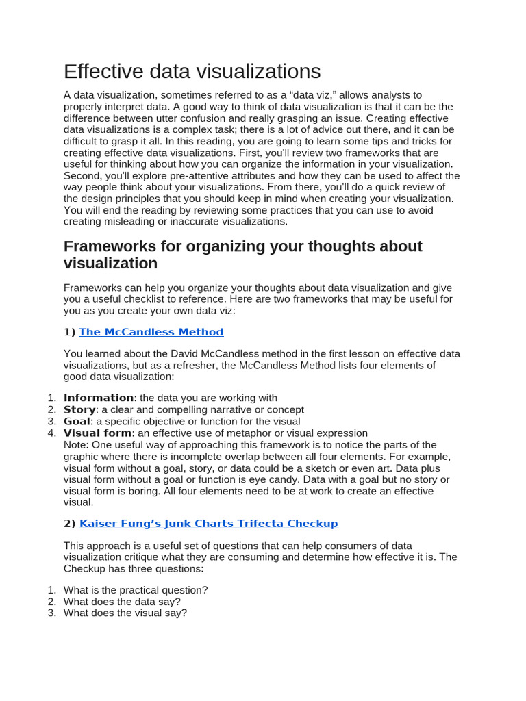 Tips for Effective Data Visualizations | PDF | Cognitive Science ...