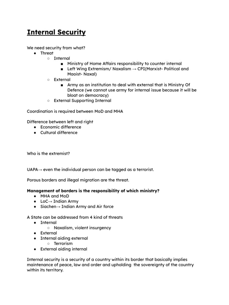 Internal Security | PDF