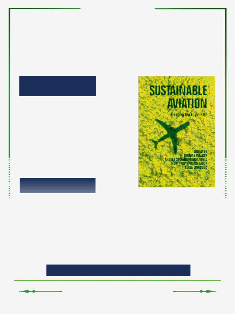 Sustainable Aviation: Greening the Flight Path 1st ed. 2020 Edition ...