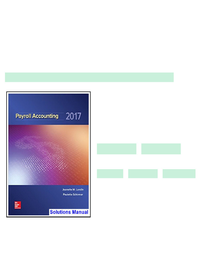 Payroll Accounting 2017 3rd Edition Landin Solutions Manual - test bank ...