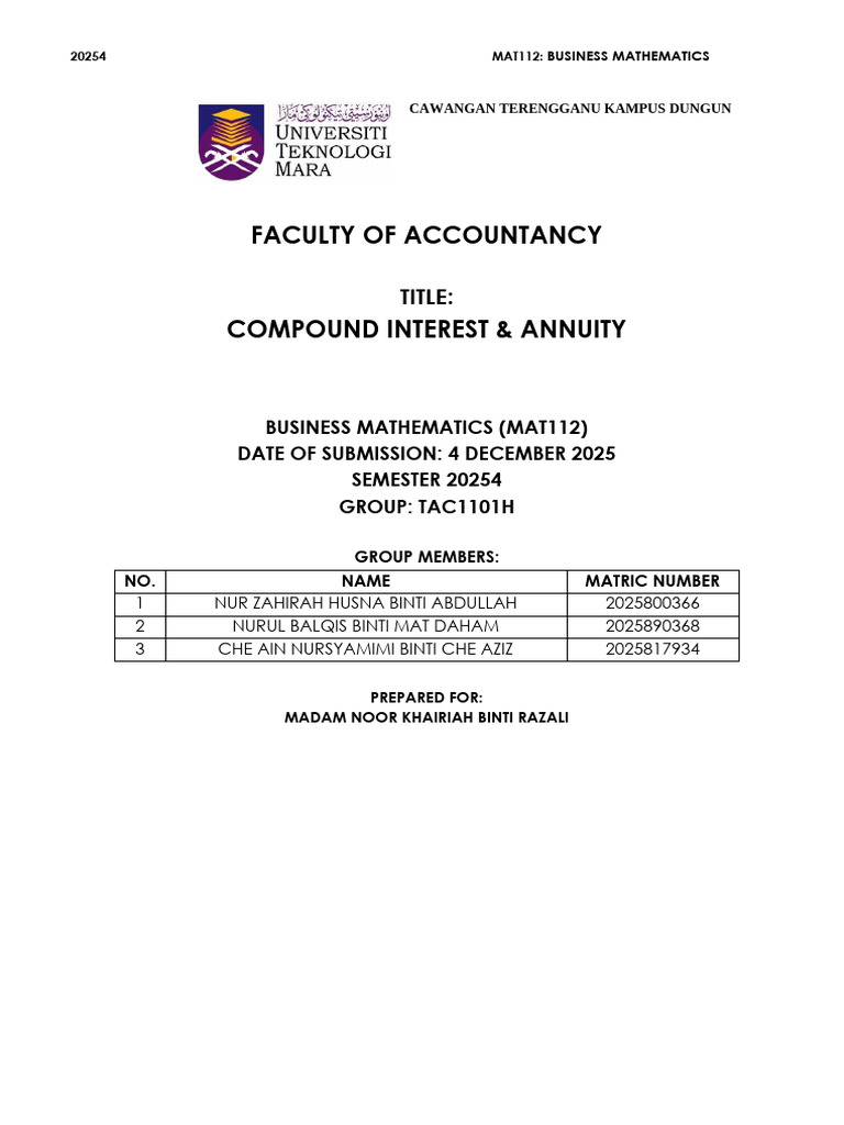 Report Group Project Set 2 Group 2 | PDF | Interest | Present Value