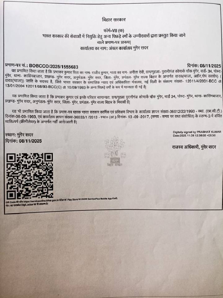 Caste Certificate:PDF | PDF