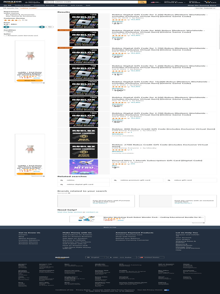 Amazon.com roblox credit | PDF