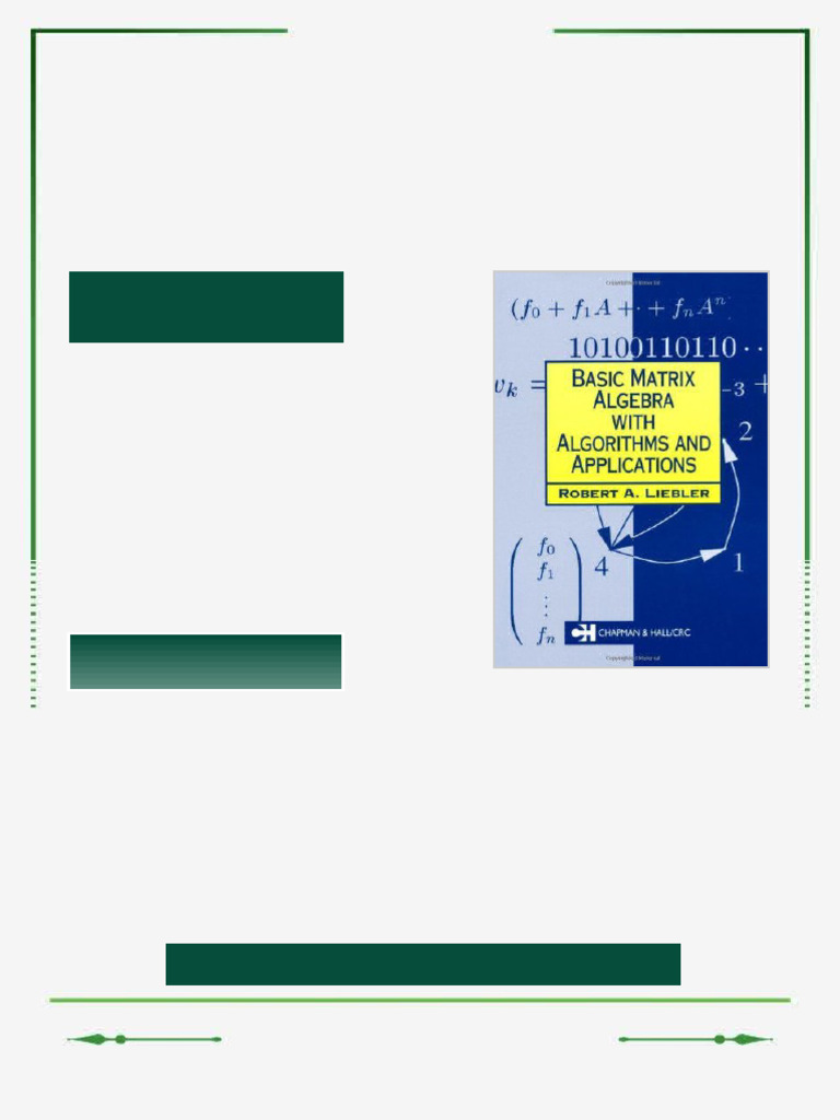 Basic Matrix Algebra with Algorithms and Applications 1st Edition ...