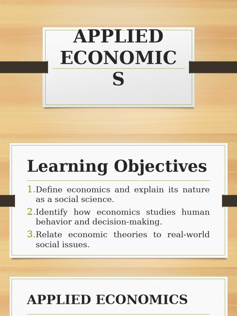Applied Economics_week 1_day 1 | PDF