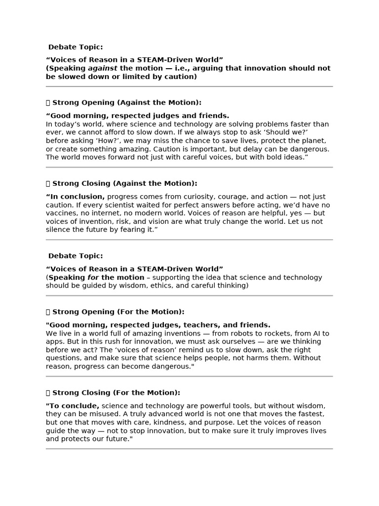 Main Debate | PDF | Science | Reason