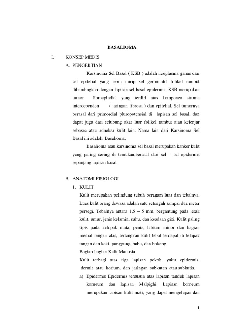 Basalioma: Kanker Kulit Umum dan Gejalanya | PDF