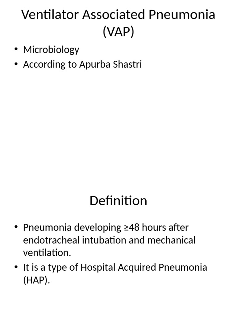Ventilator Associated Pneumonia Overview | PDF | Pneumonia | Pulmonology