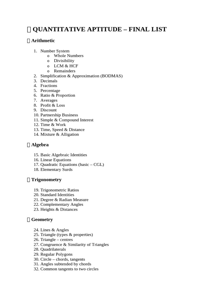 ? Quantitative Aptitude | PDF | Triangle | Trigonometric Functions