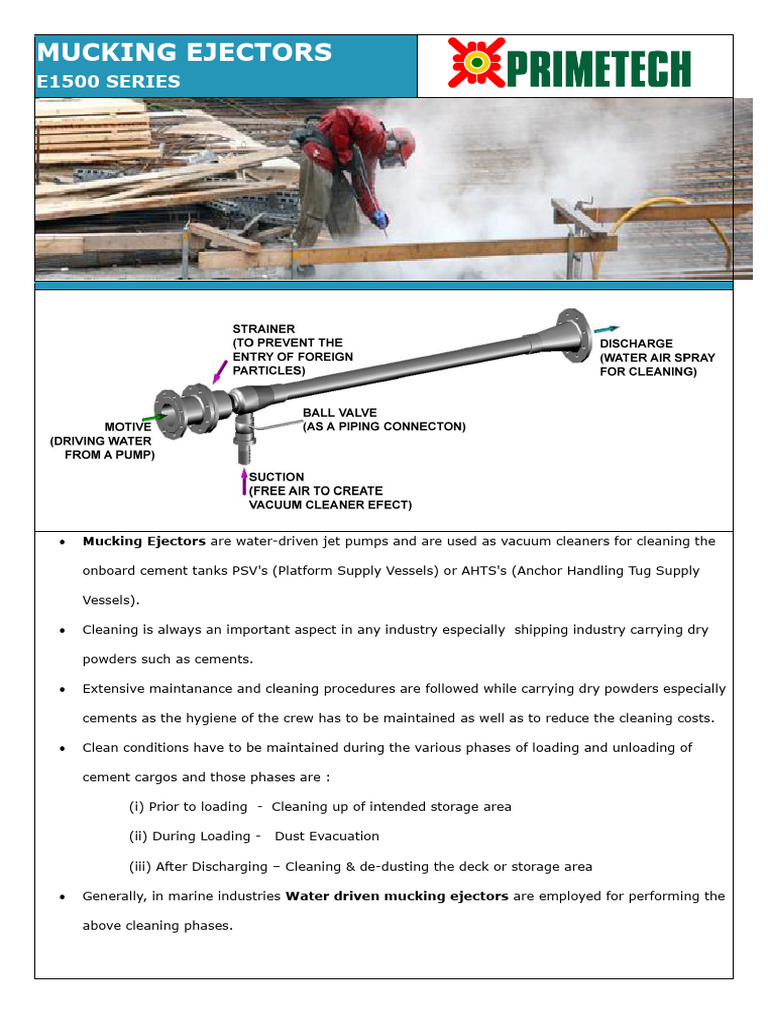 Mucking Ejectors for Marine Cleaning | PDF | Chemical Engineering ...