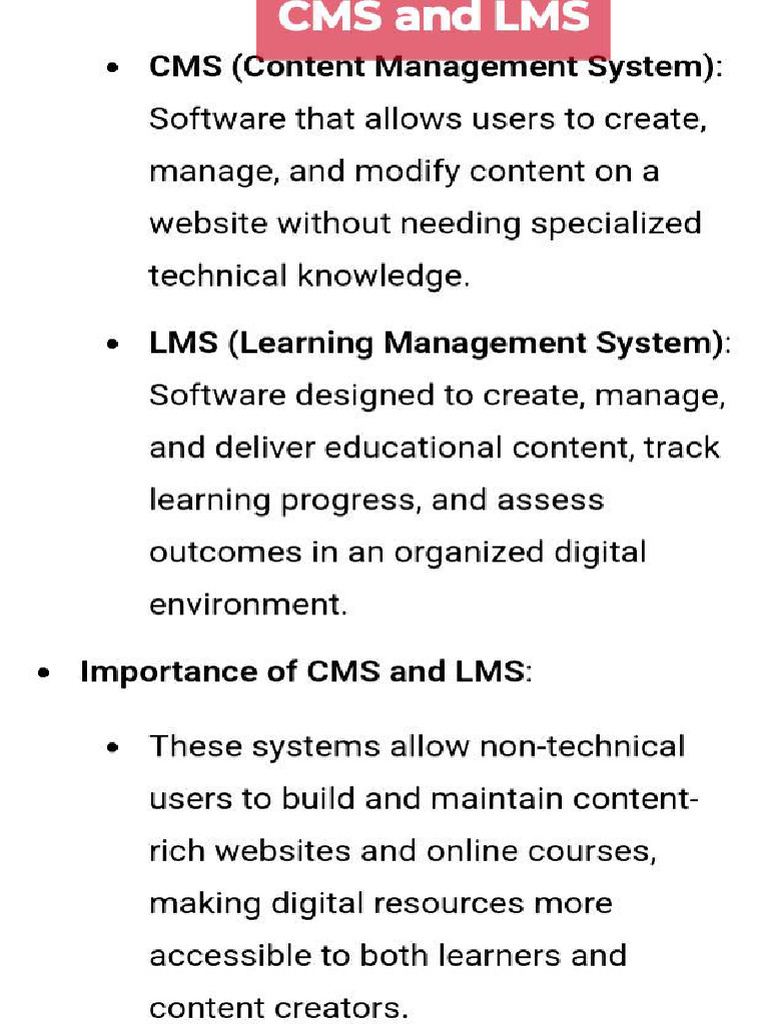 CMS and LMS | PDF