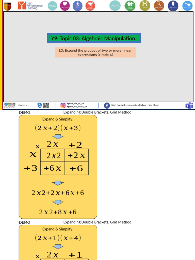 Expand Double Brackets in Algebra | PDF | Algebra | Mathematics