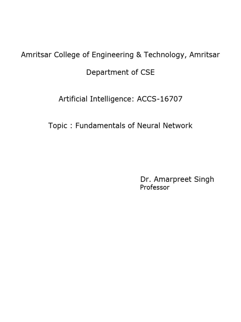 artificial neural network full | PDF | Axon | Neuron