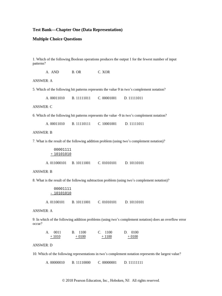 TestBank 1301 | PDF | Computer Data Storage | Bit