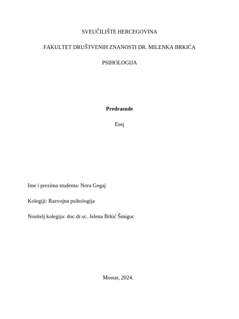 Predrasude | PDF