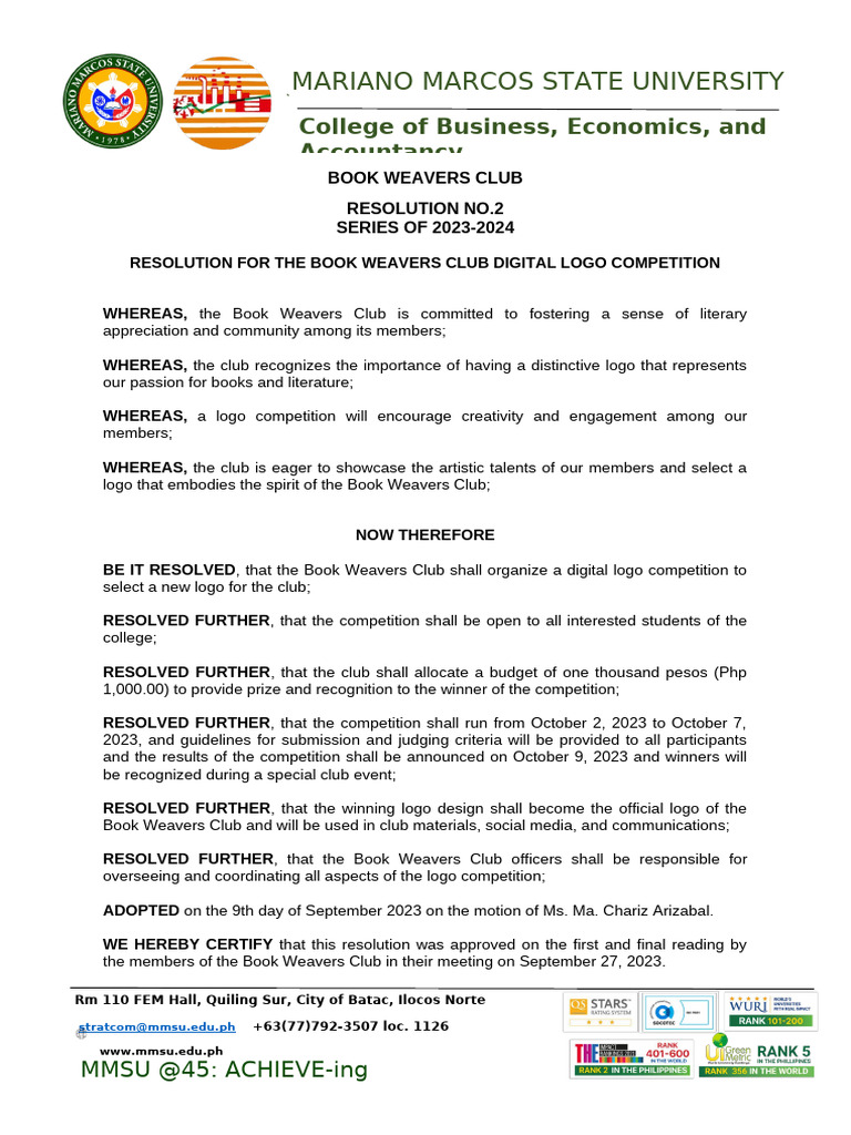 Book Weavers Club Logo Competition 2023 | PDF