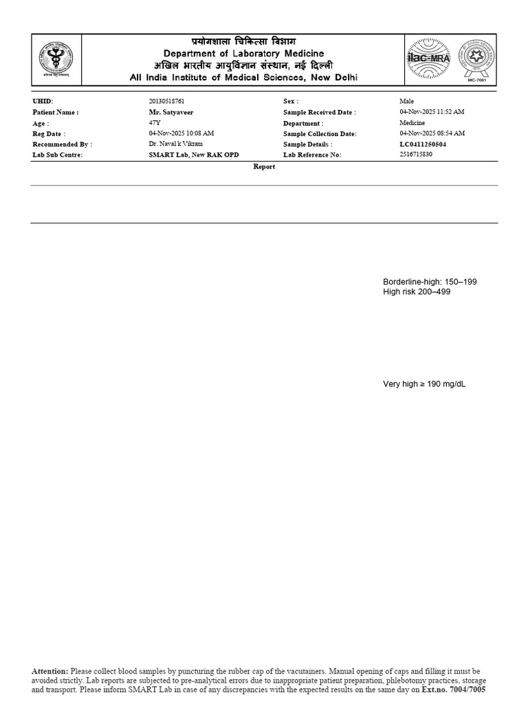 Biochemistry Lab Report: Lipid Profile | PDF