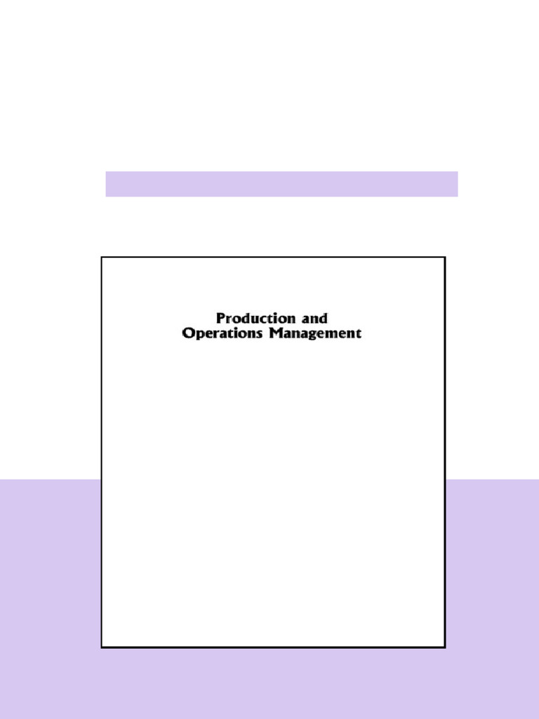 Production And Operations Management Ajay Garg full digital chapters | PDF