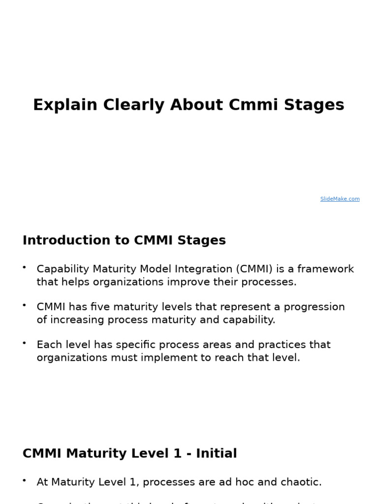 Understanding CMMI Maturity Stages | PDF
