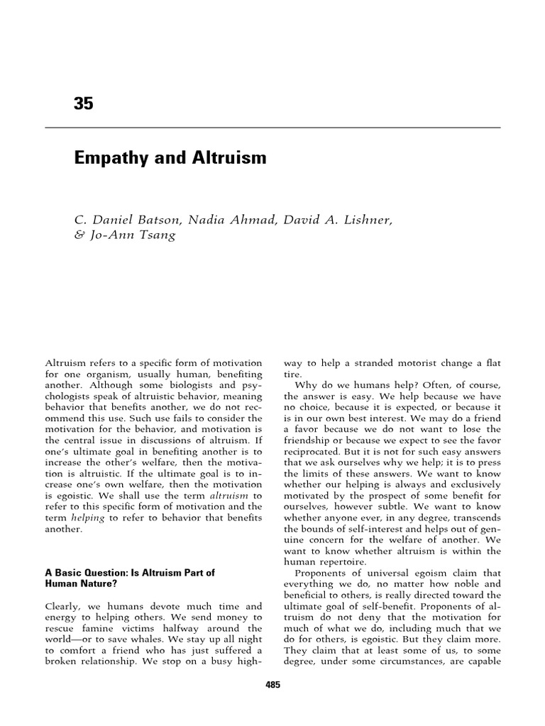 Batson Empathy | PDF | Empathy | Altruism