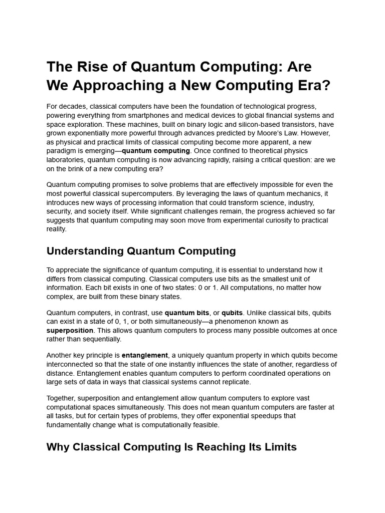 The Rise of Quantum Computing | PDF | Quantum Computing | Computing