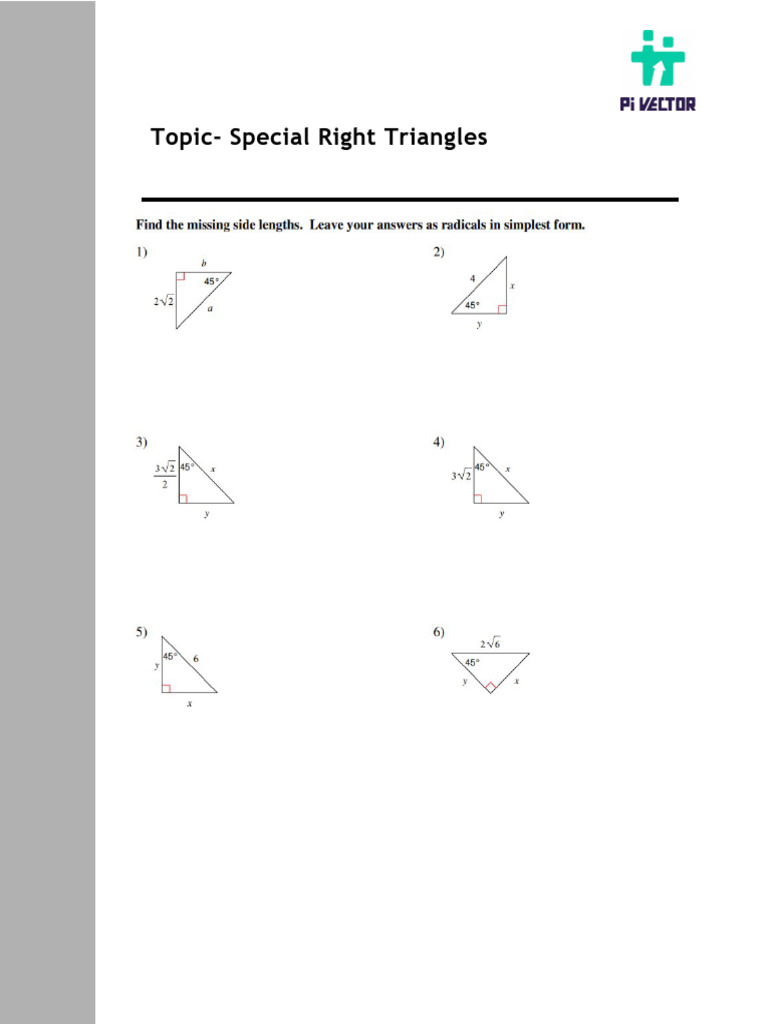 Special Right Triangles | PDF
