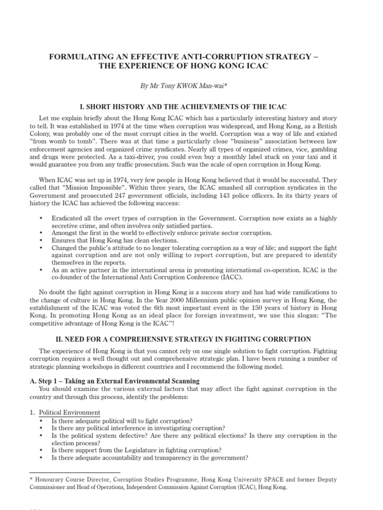 Formulating Anti-Corruption Strategy | PDF | Corruption | Political ...
