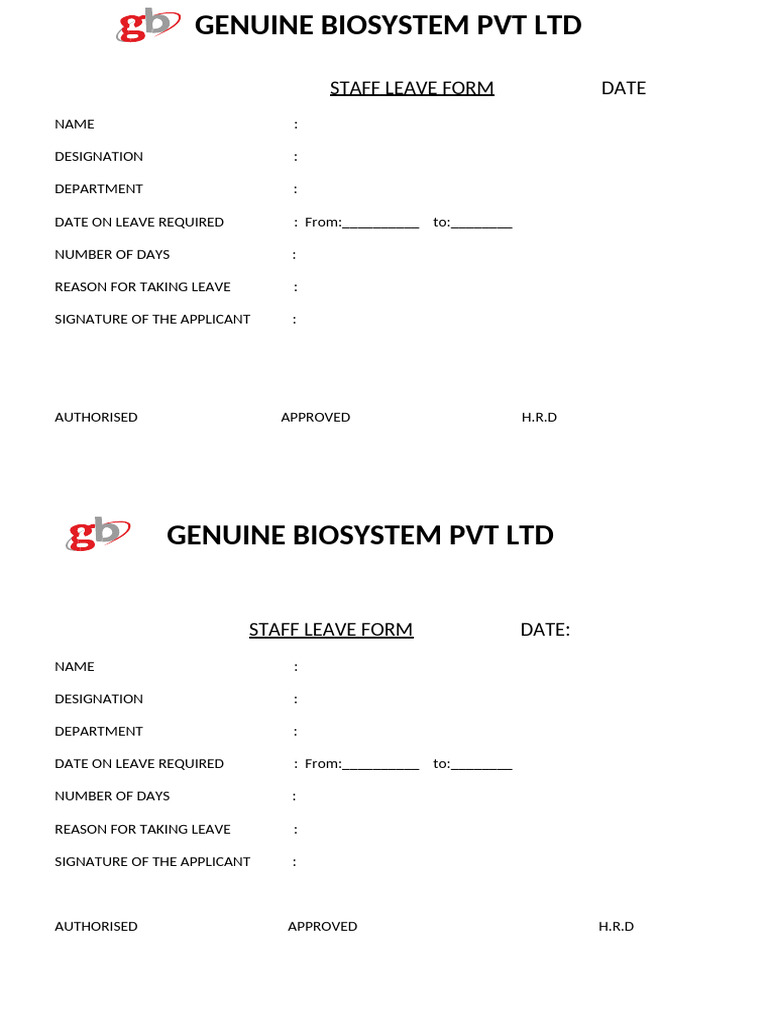 Leave & Permission Form | PDF