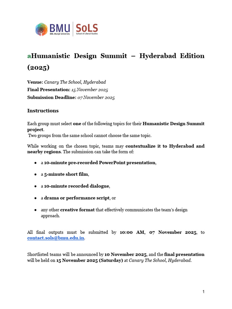 Humanistic Design Summit_Oct_Nov 2025_Topics (1) | PDF | Natural ...