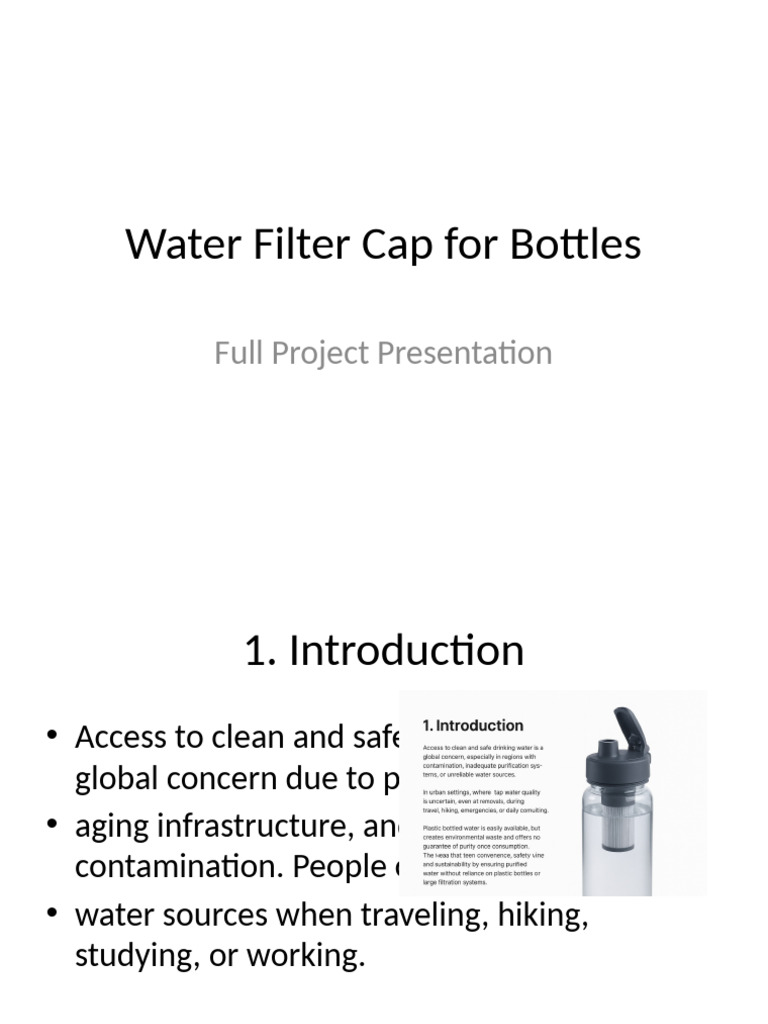 Water Filter Cap Complete Presentation | PDF