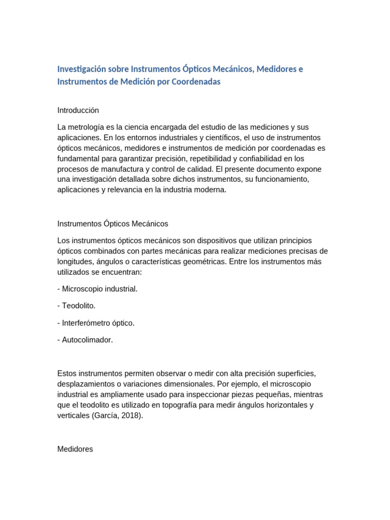 Tarea_Metrologia_Instrumentos | PDF | Medición | Instrumentación