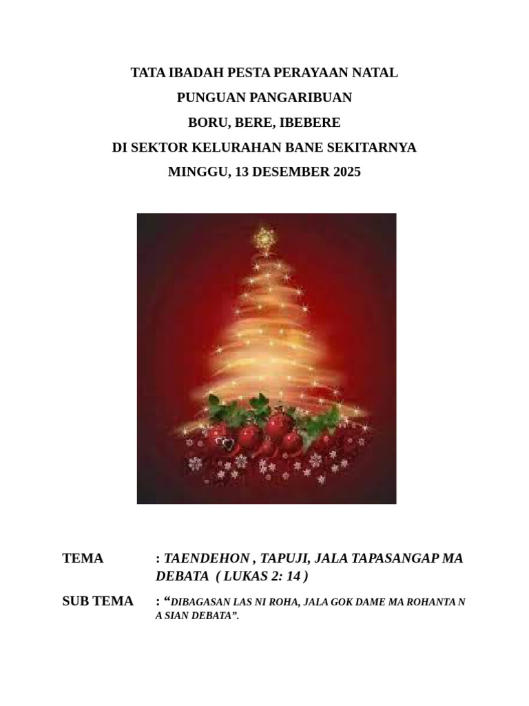 Tata Ibadah Pesta Perayaan Natal-1 | PDF