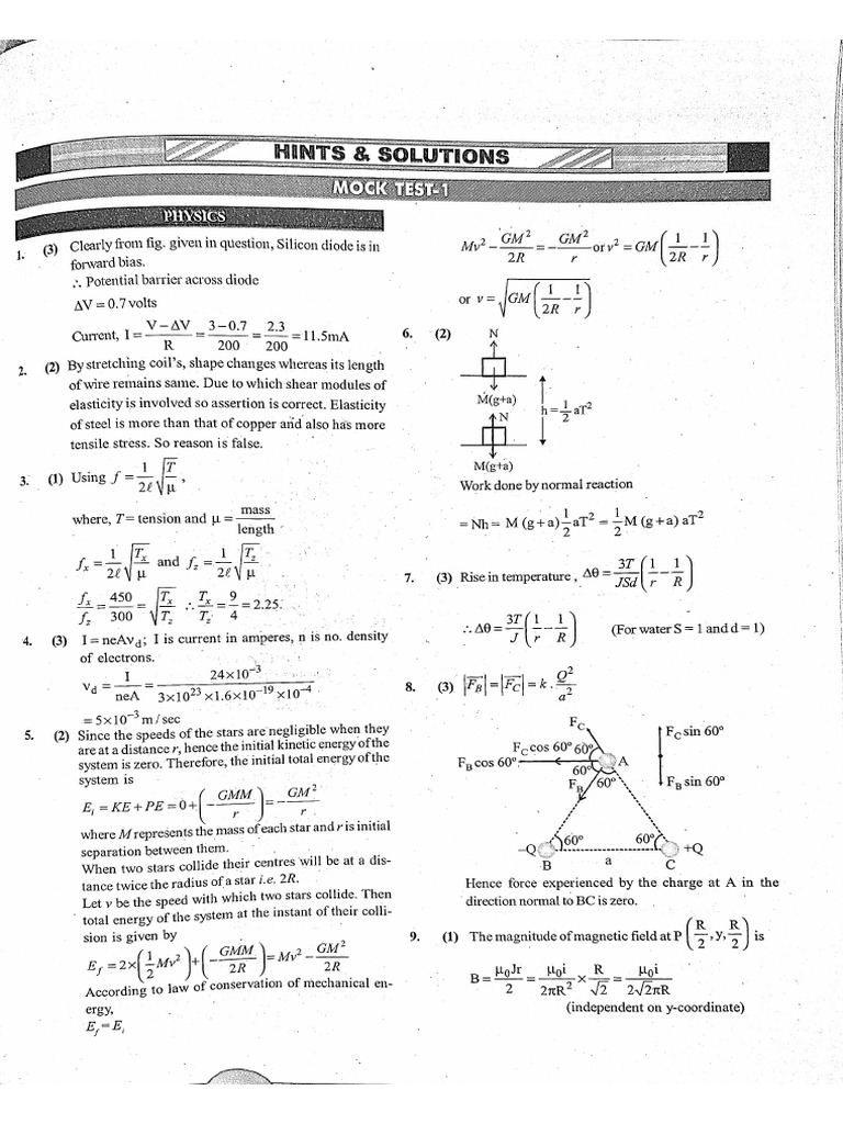JEE Paper-1 Ans | PDF