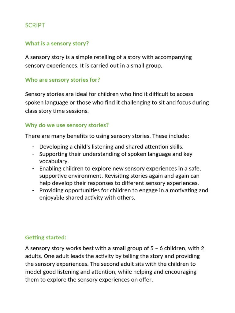 Engaging Sensory Stories for Kids | PDF | Senses